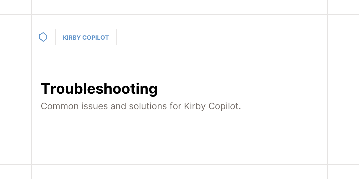Troubleshooting – Kirby Copilot