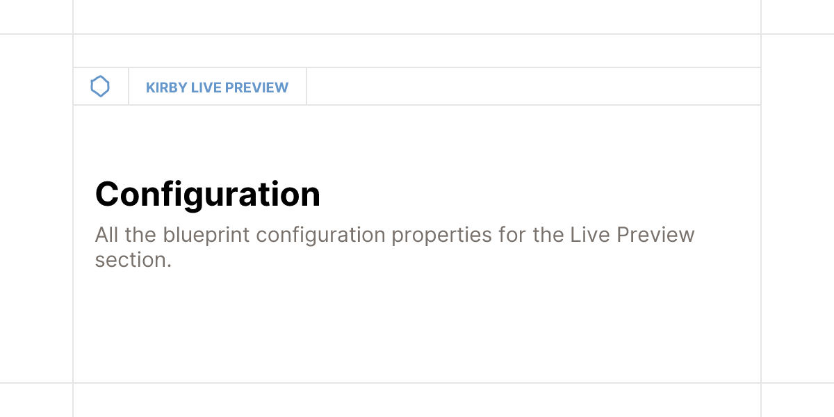 Configuration – Kirby Live Preview